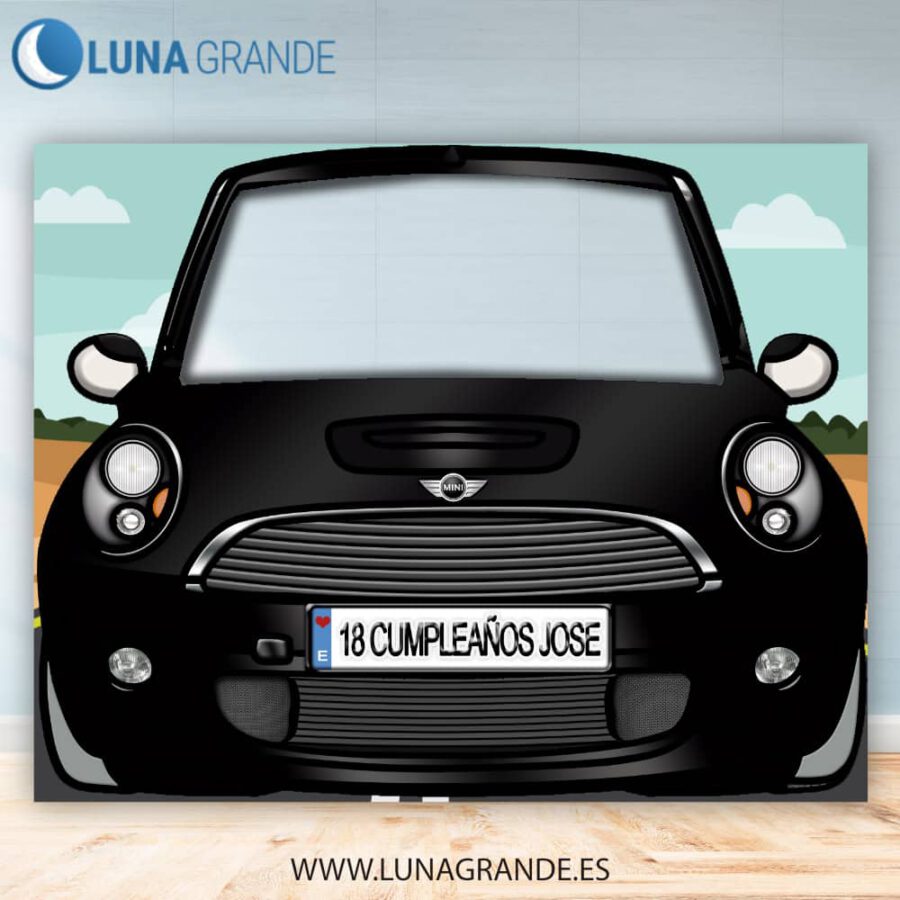 Photocall de boda Mini Cooper totalmente personalizado, Envío Gratis