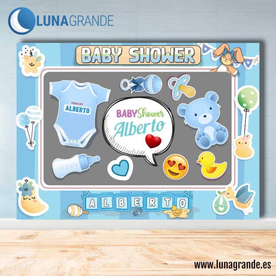 Photocall Marco Baby Shower Peluches | Personalizado | Envío Gratis